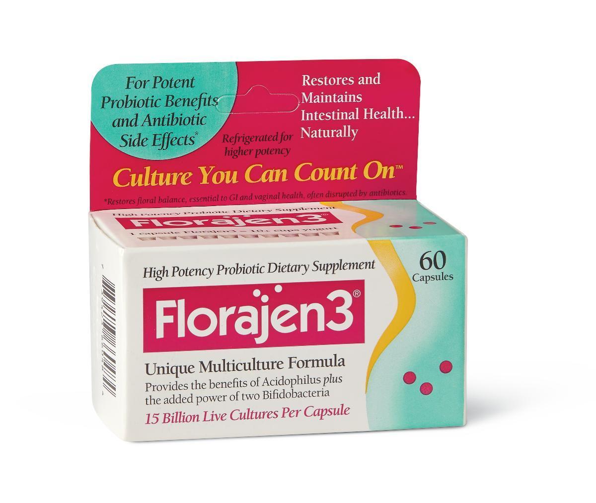 Florajen 3 Probiotic Cap 60/Btl – Big Ten Supply